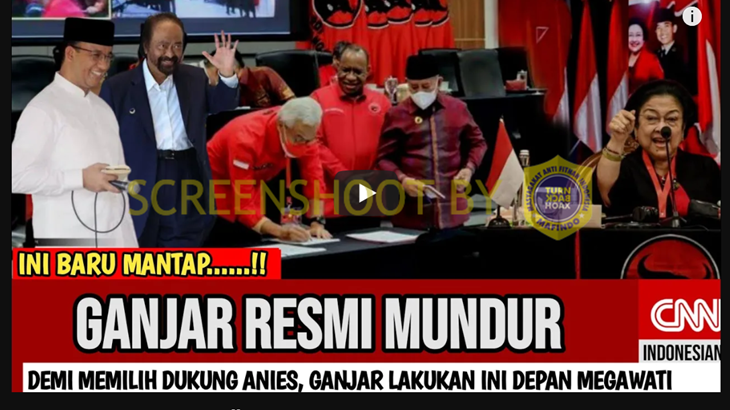 [hoaks Atau Fakta] Demi Menangkan Anies Ganjar Mundur Dari Pdip