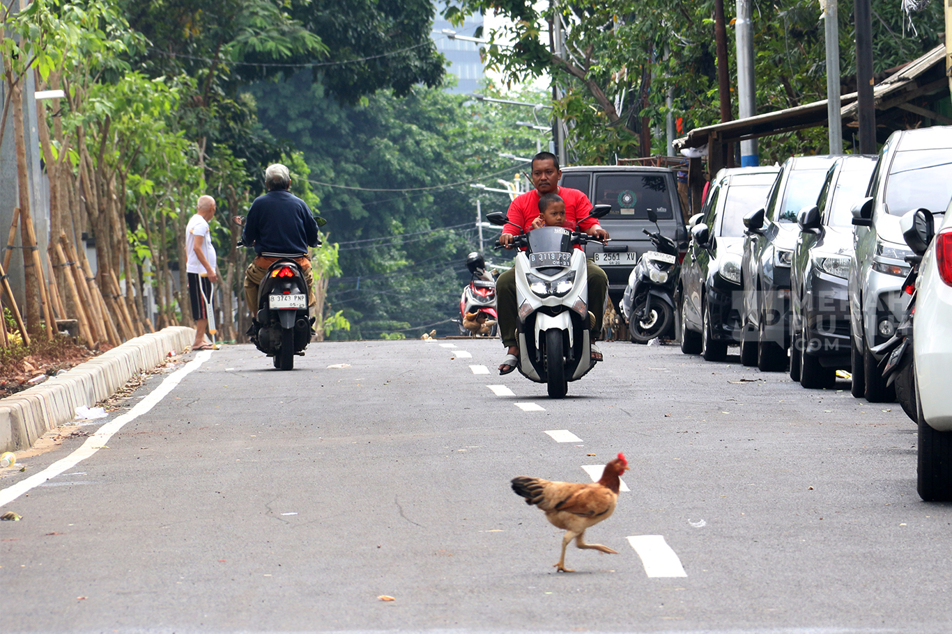 Warga Nikmati Aspal Baru Jalan Karet Pasar Baru Barat Jakarta - MerahPutih