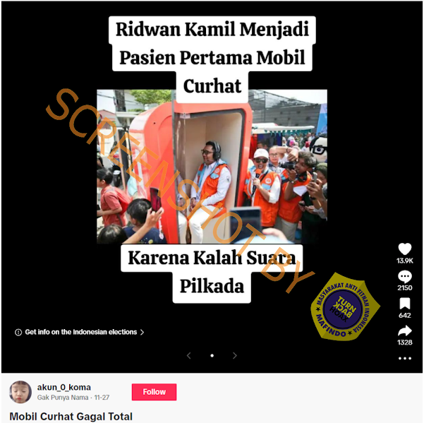 [HOAKS atau FAKTA] : Gagal Total di Pilkada Jakarta, Ridwan Kamil jadi ‘Pasien’ Pertama Mobil ...